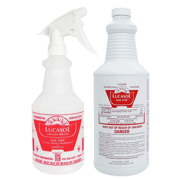 Desinfectante Lucasol One Step 946 ml con botella rociadora de 710 ml ...