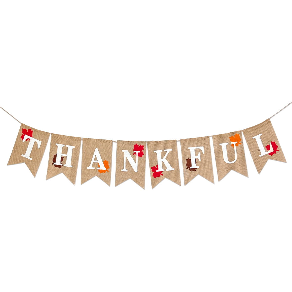 Wrapables Thanksgiving Burlap Thankful Banner with Maple Leaves ...