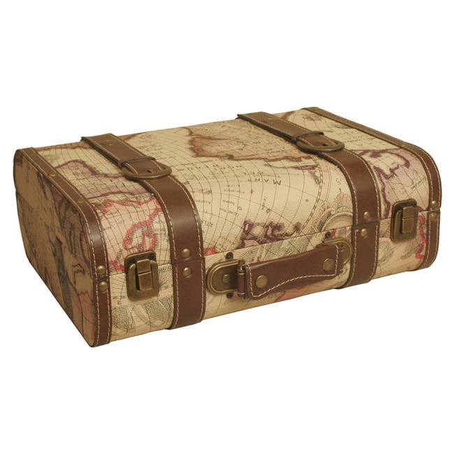 Map Faux Leather Suitcase - Walmart.com