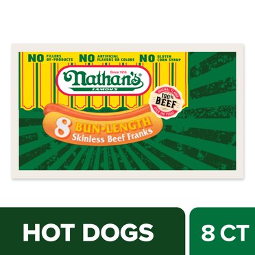 Nathan's Famous Jumbo Restaurant Style Beef Franks, 12 oz - Walmart.com