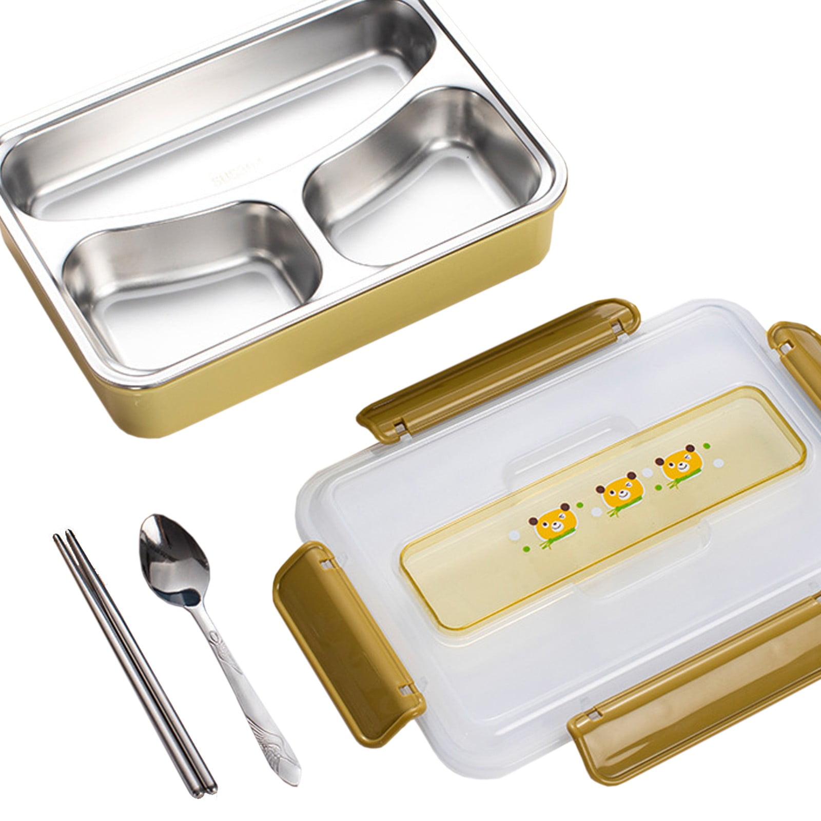 XMMSWDLA Aesthetic Lunch Box Yellow Lunch Boxsealed Fresh-Keeping Box ...