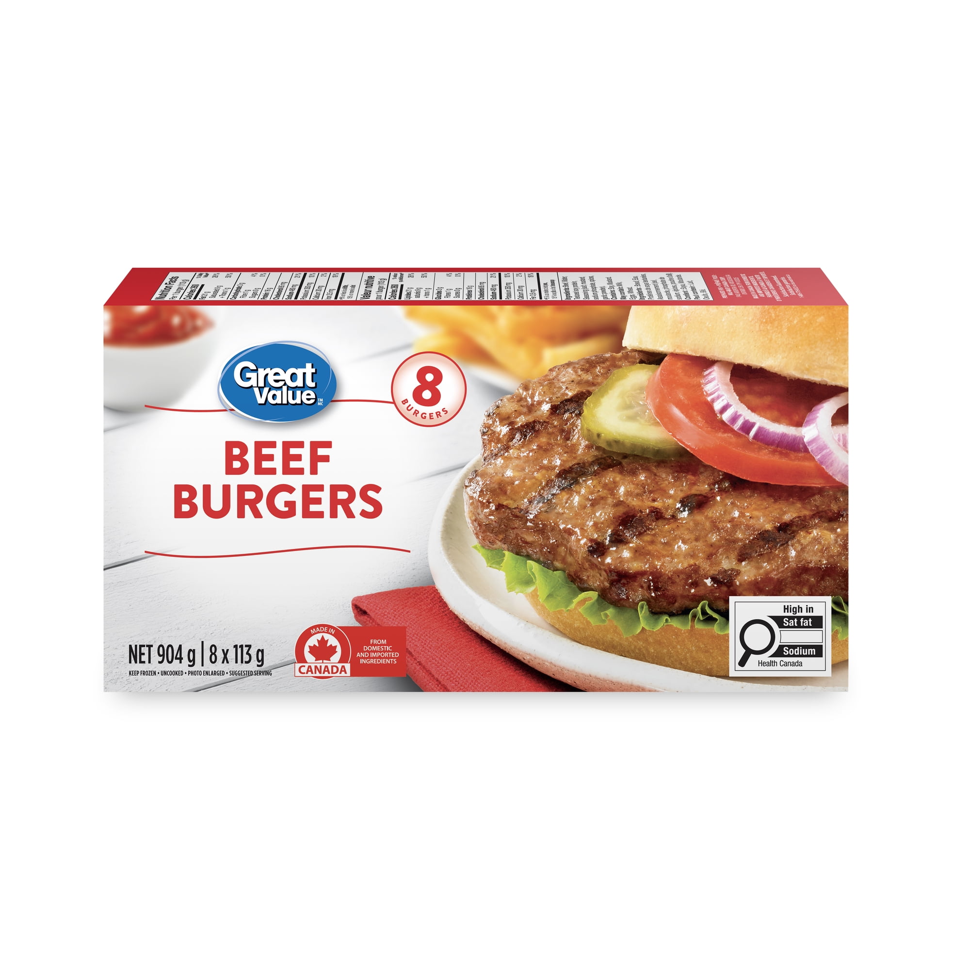 Click here for Great Value Frozen Beef Burgers 904g prices