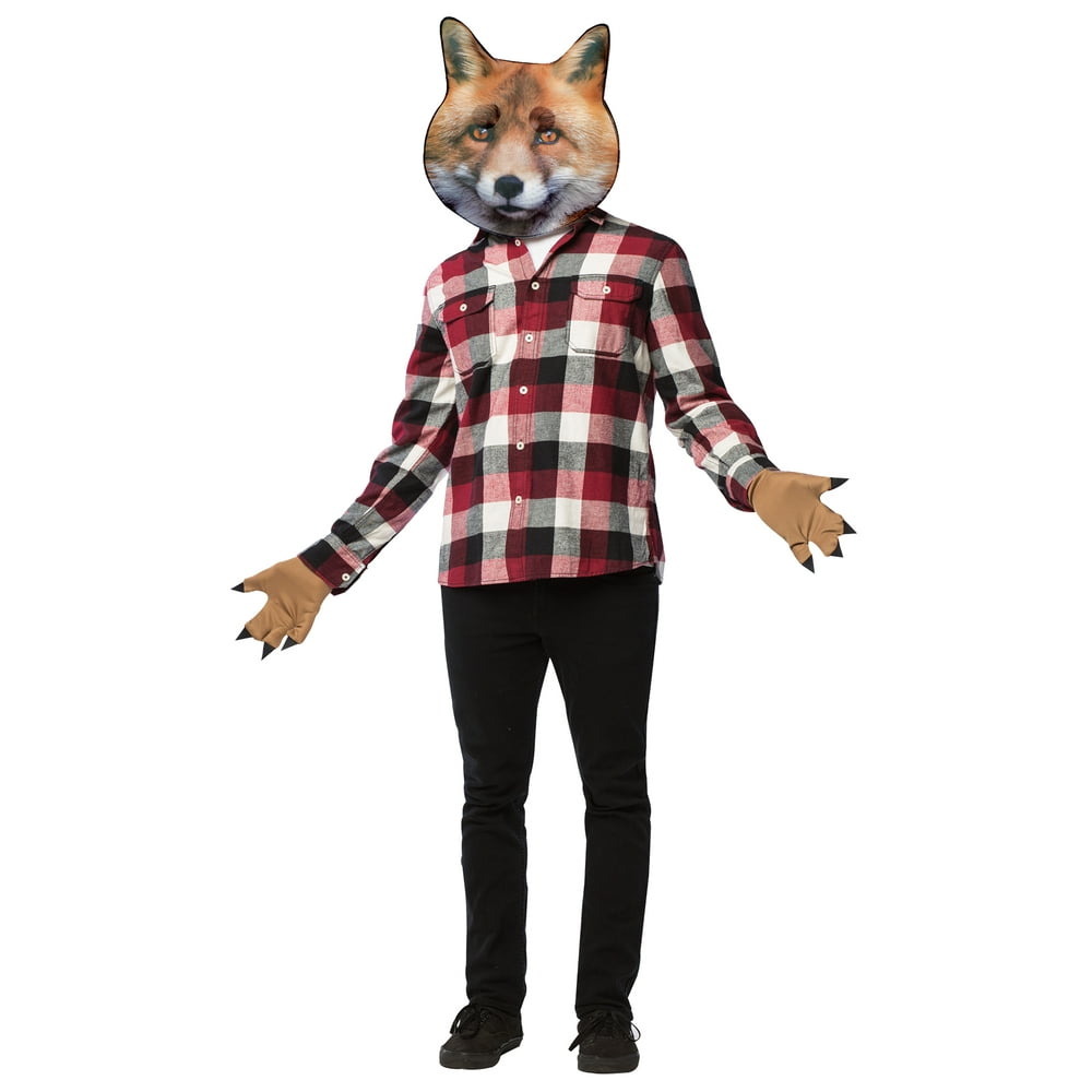 Fox Head and Paws Men Costume - Walmart.com - Walmart.com