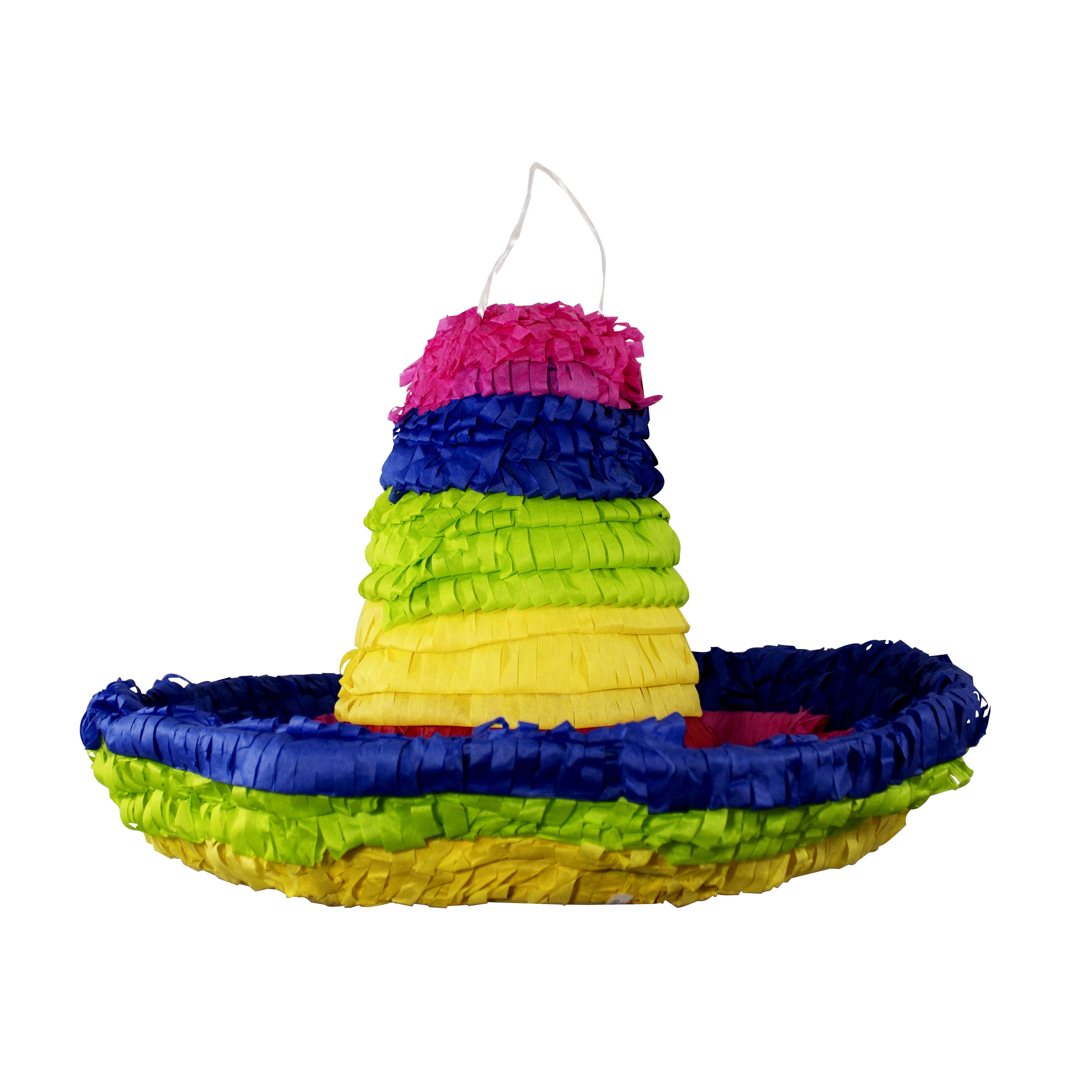 Sombrero Fiesta Pinata Multicolor 17in X 18in