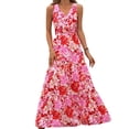 Women'S Summer Dresses Casual Sleeveless Maxi Dresses Cute Floral Long ...