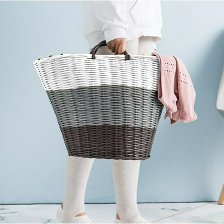 MORESEC Laundry Basket Clothes Basket Plastic Woven Basket For Toys ...