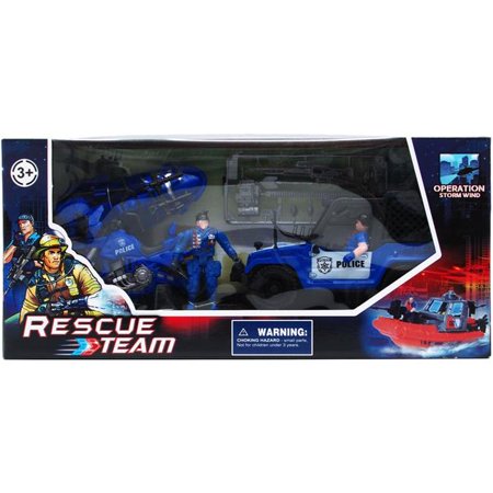 DDI 2340926 Police Rescue Team Playset - Operation Stormwind - 15 Piece ...