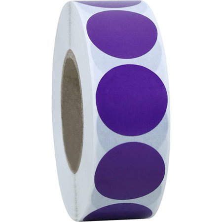 Lepai Purple Color Coding Dot Labels 1" Round Natural Paper Stickers ...