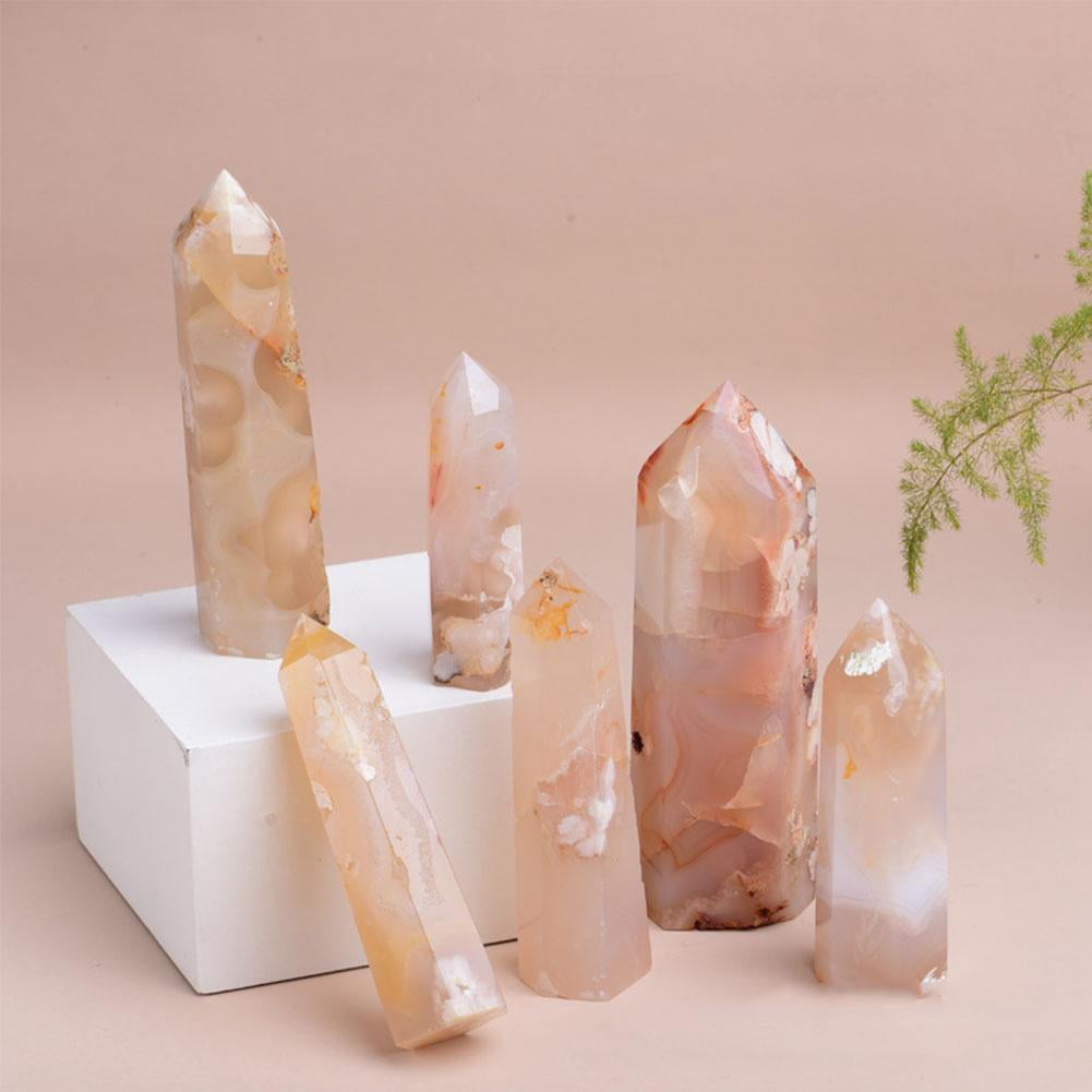 Healing stones and wands Crystal Points Blossom Agate towers Rocks ...