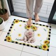 Cute Pig Door Mat 20x31.5 Inch Yellow Sunflower Daisy Black Plaid ...