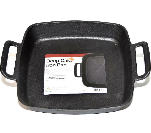 Mr. Bar-B-Q Products 00310NB Square Deep Cast Iron Pan - Black ...