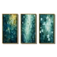 Designart "Radiant Sunshine Retro Abstract in Turquoise and Gold I ...
