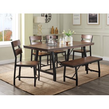 Acme Pervis Dining Set in Black & Clear Glass Indoor 60"W x 36"L x 38"H ...