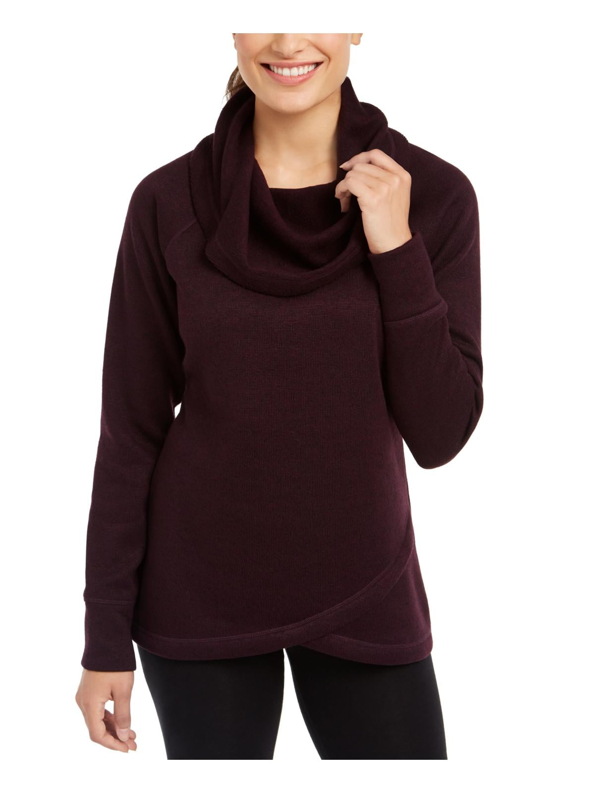 Ideology Womens Cowl Neck Fleece Pullover Sweater - Walmart.com