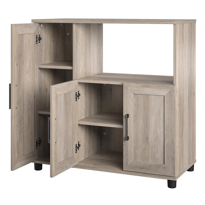 SystemBuild Evolution Dwyer Microwave Stand in Gray Oak - Walmart.com