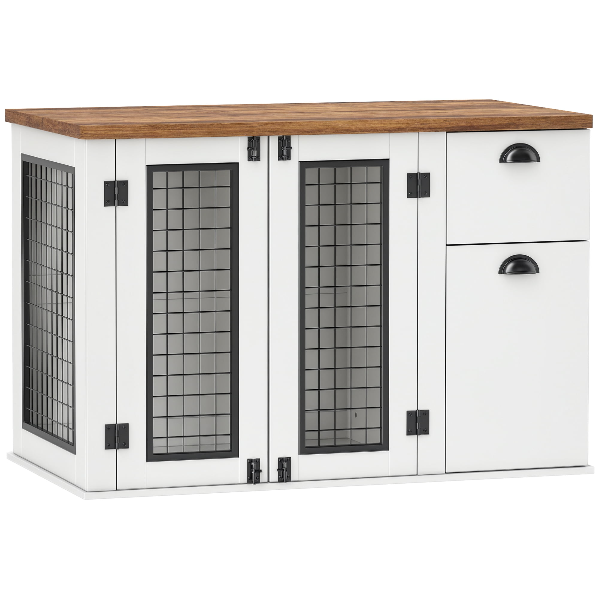 Click here for Pawhut 44 Dog Crate Furniture With Double Doors  F... prices