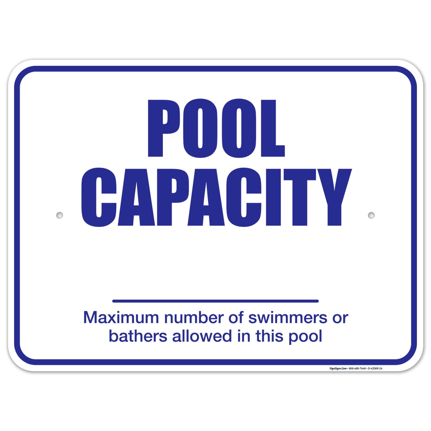 Pool Capacity Pool Sign, - Walmart.com