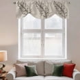 Beige Leaf Tie Up Valances Curtain, Rustic Vintage Detailed Veins ...