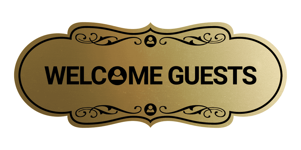 Designer Welcome Guests Sign (Brushed Gold) - Large - Walmart.com