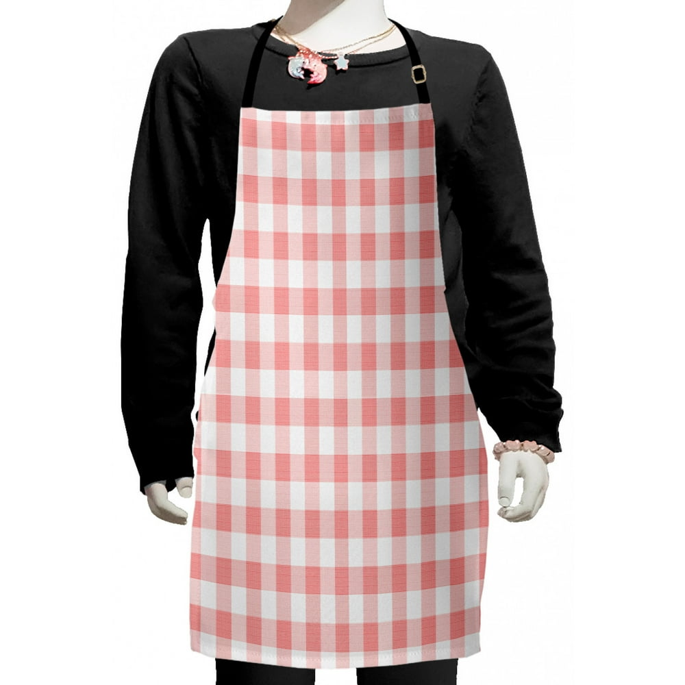 Checkered Kids Apron, Picnic in Countryside Themed Gingham Pattern in ...