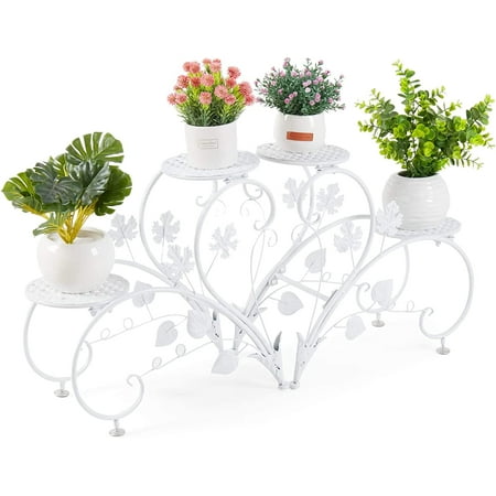 Plant Stands Heart Shaped, 2 Pack Assorted Metal Flower Racks 2 Tier ...