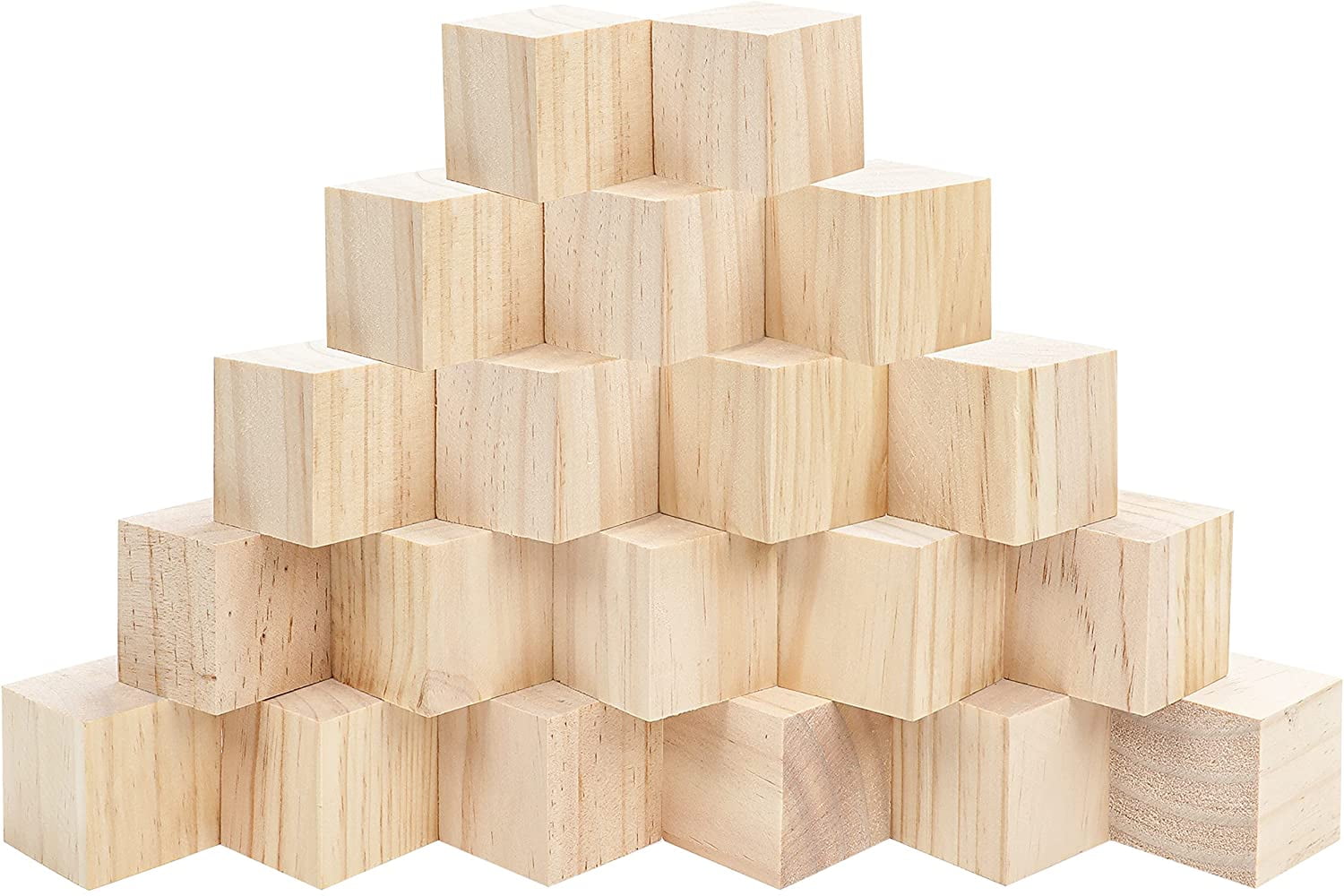 Large wooden cubes (40 pieces) Wooden cubes 5 x 5 x 5cm Natural wooden ...