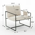 Xukmct 2 Pack Metal Frame Armchair with Arm Pockets, Upholstered Fabric ...