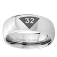 Masonic 32 Triangle Design Freemason Gray Polish Dome Tungsten Ring ...