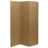 6 ft. Tall Plain Brown Cardboard Privacy Screen Room Divider - 3 Panel ...