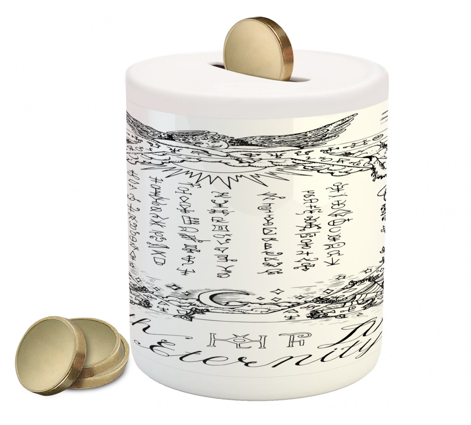 Occult Piggy Bank, Gothic Medieval Magic and Spell Eternal Life Chart ...