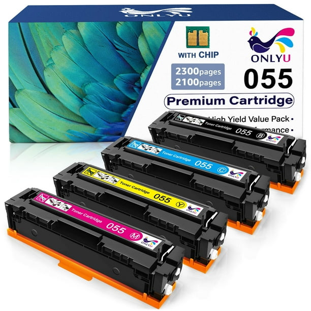 055 055H Toner Cartridge 4 Pack Compatible Replacement for Canon ...