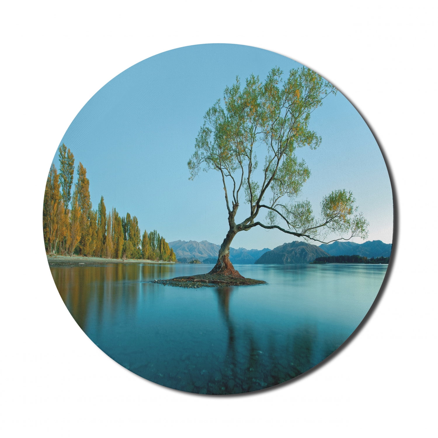 Nature Mouse Pad for Computers, Spring Tree on the Lake Surface Surreal ...