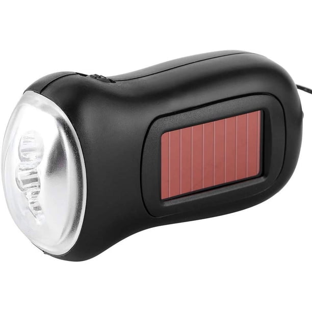 nipocaio Solar Hand Crank Flashlight Solar Powered Rechargeable ...