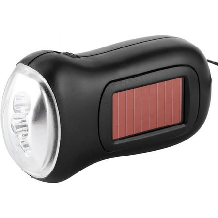 Solar Flashlight, Hand Crank Solar Powered Rechargeable Flashlight Hand ...