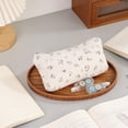 Fresh Floral Canvas Pencil Case, 7.87x1.57x3.93in Large Capacity ...