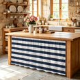 Blue Horizontal Stripes Cabinet Curtains 28" W x 51" L, Minimalist ...