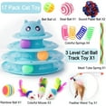 Suhaco 3-Level Interactive Cat Toy Set with Feather Wand & Colorful ...