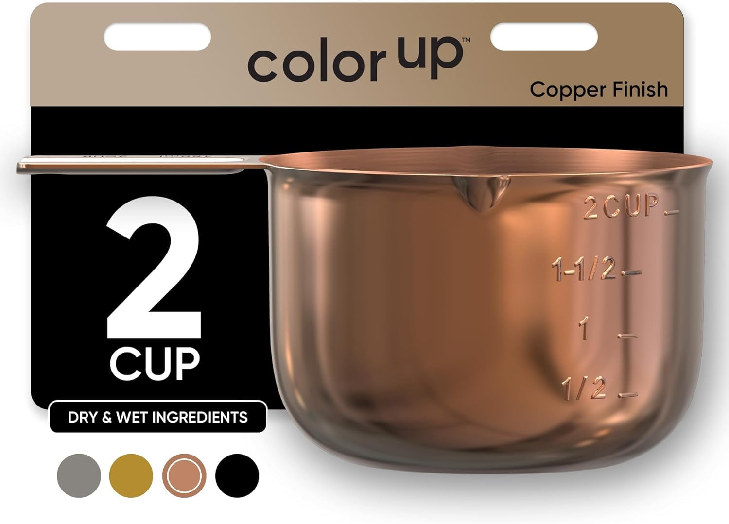 kmek7-2 Cup Measuring Cup, 480ml Copper Stainless Steel Metal Measuring ...