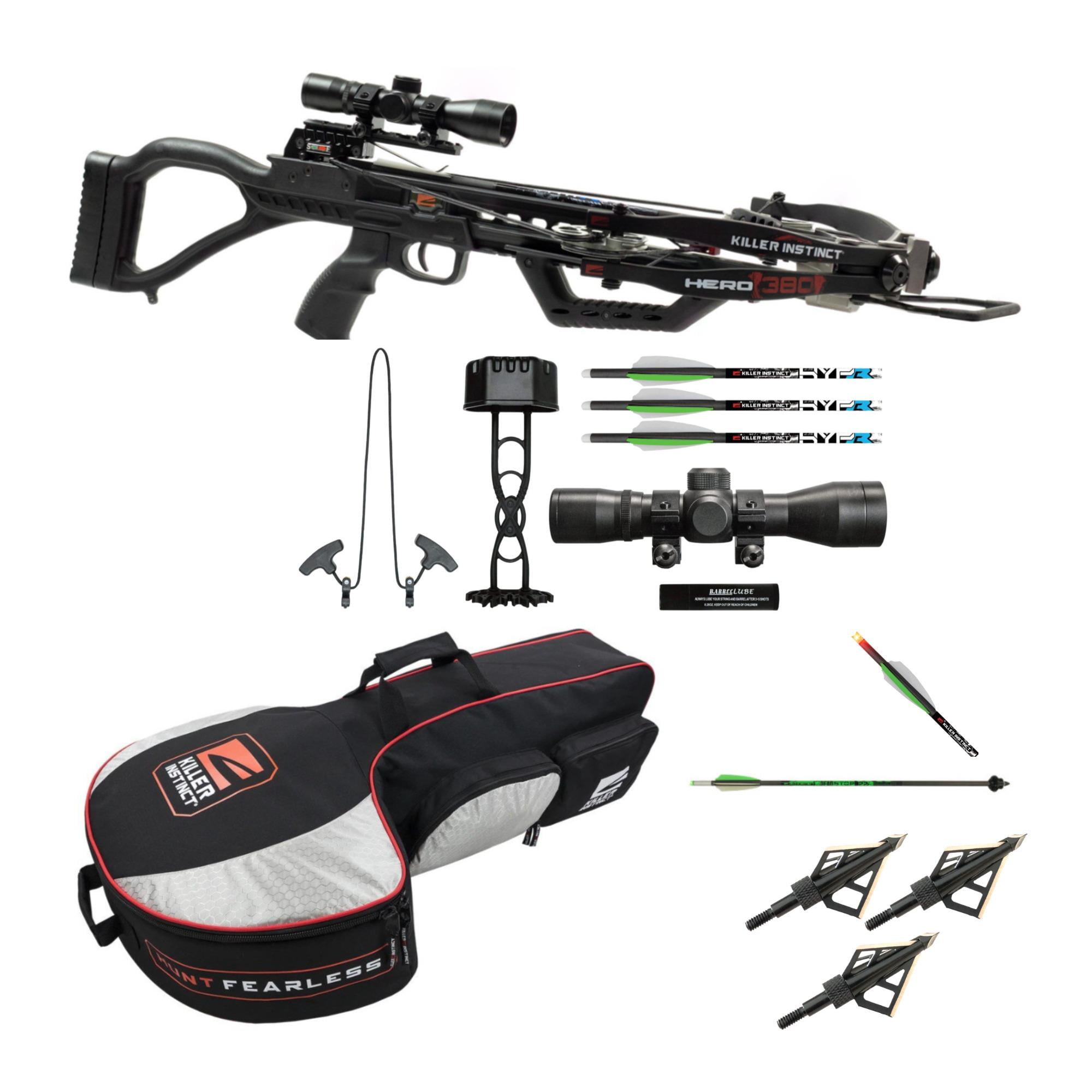 Killer Instinct Hero 380 Crossbow (Black) with Arrows and Accessories ...