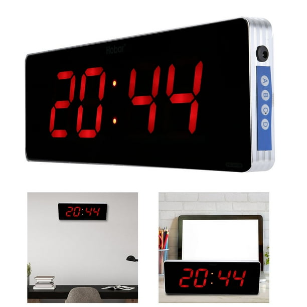 Rdeghly Digital LED Calendar Clock Temperature Wall Clocks EU Plug 110 ...