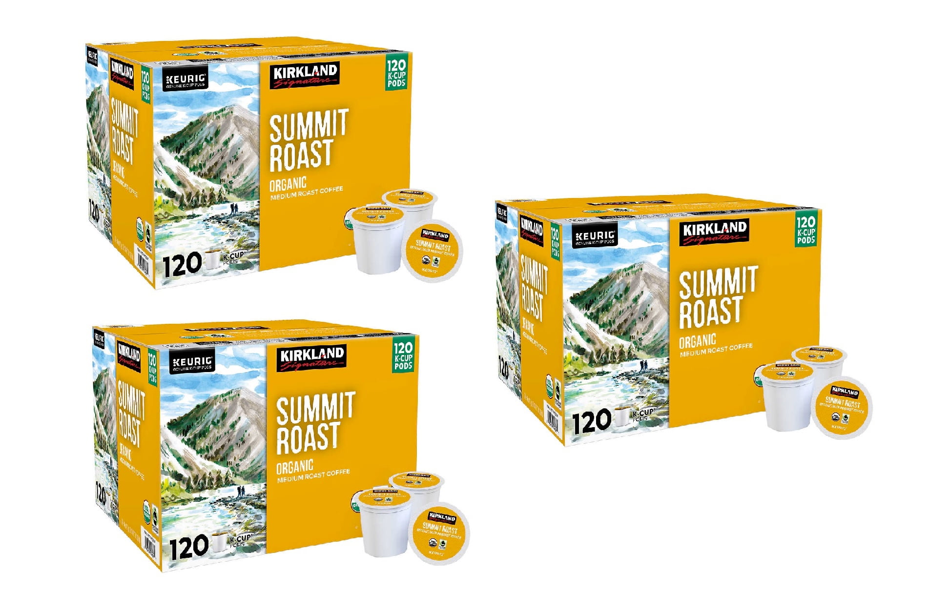 Kirkland Signature Coffee Organic Summit Roast K-Cup Pod, 120-count 3PK ...