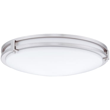 Monument Led Flush Mount Ceiling Fixture, Satin Nickel, 14 X 4 In ...