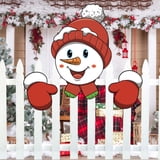 Chmadoxn Christmas Gnome Fence Peeker Yard Garden Sign, Xmas Red Gloves ...