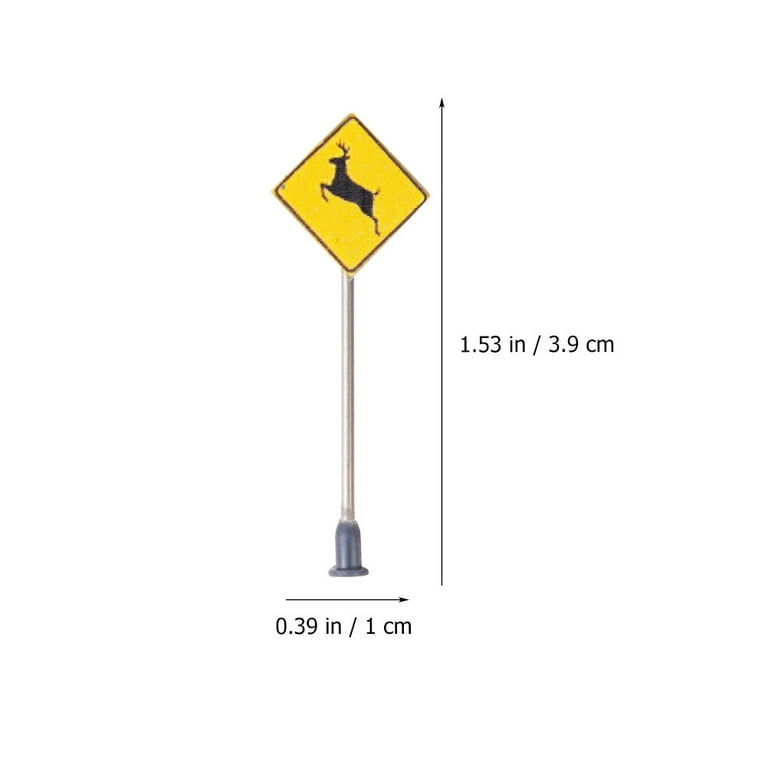 6/14pcs Miniature Street Road Signs Traffic Signs Road Block Models ...