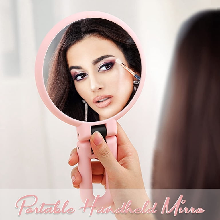Folding Handheld Makeup Mirror | Saubhaya Makeup