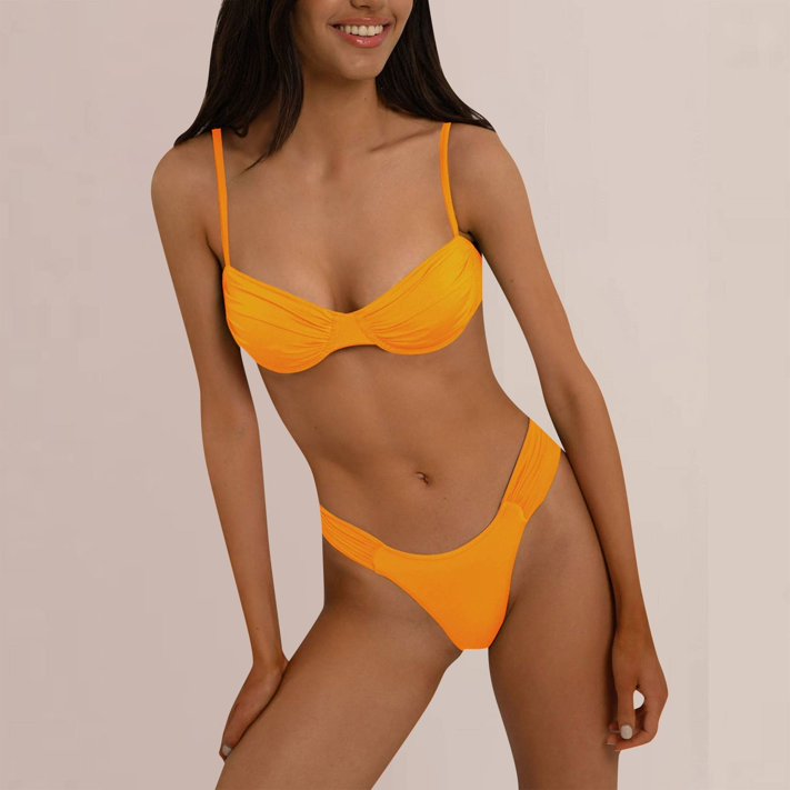 Cara Lady Womens Underwire Bikini Floral High Leg Bikini Set V Wired