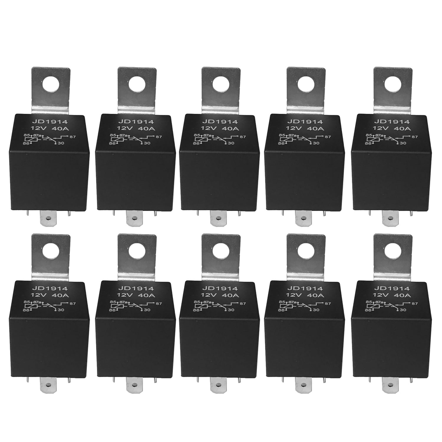 10 Pcs 5 Pin 12V Relay Switch (SPDT) (30/40 Amp) 12 Volt Automotive ...