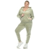 White Mark Women's Plus Size 2 Piece Velour Tracksuit Set - Walmart.com