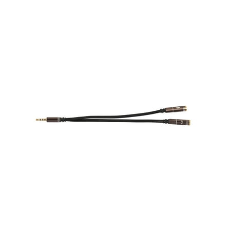 TRRS Headphone Splitter 3.5mm Jack 4-Pole Male to Dual Female Headset ...