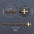 304 Stainless Steel Chain Extender Curb Chain with Charms Golden 62.5mm ...